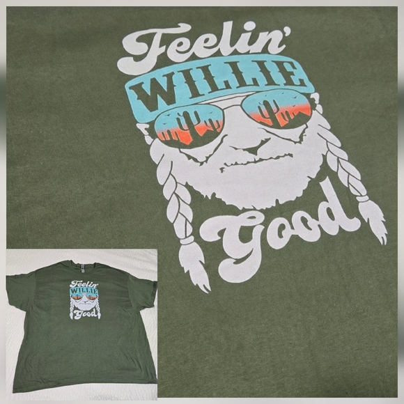 Gildan | Tops | Graphic Tee Shirt Willie Nelson Country Western Feelin ...